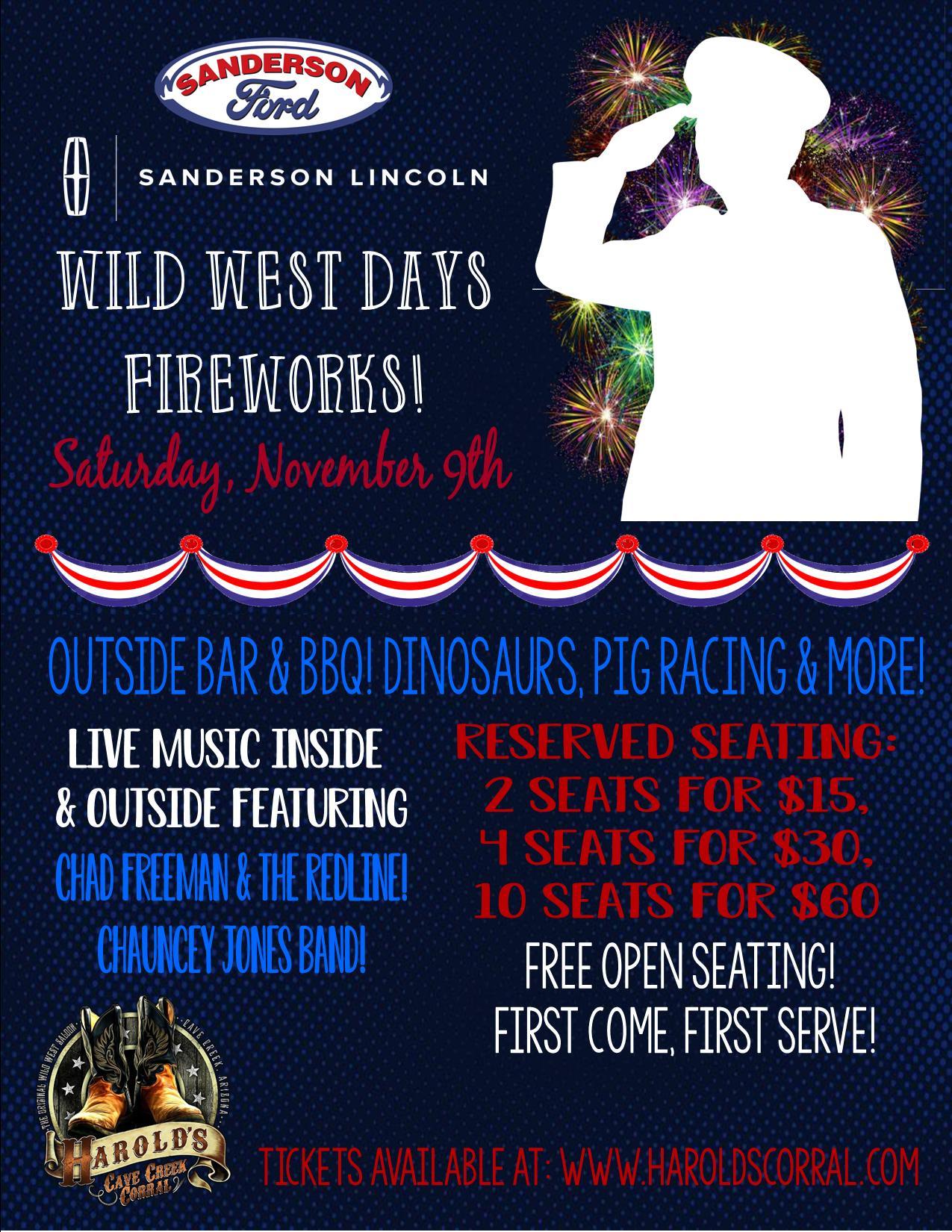 Wild West Days Fireworks Flyer - Harold's Cave Creek Corral