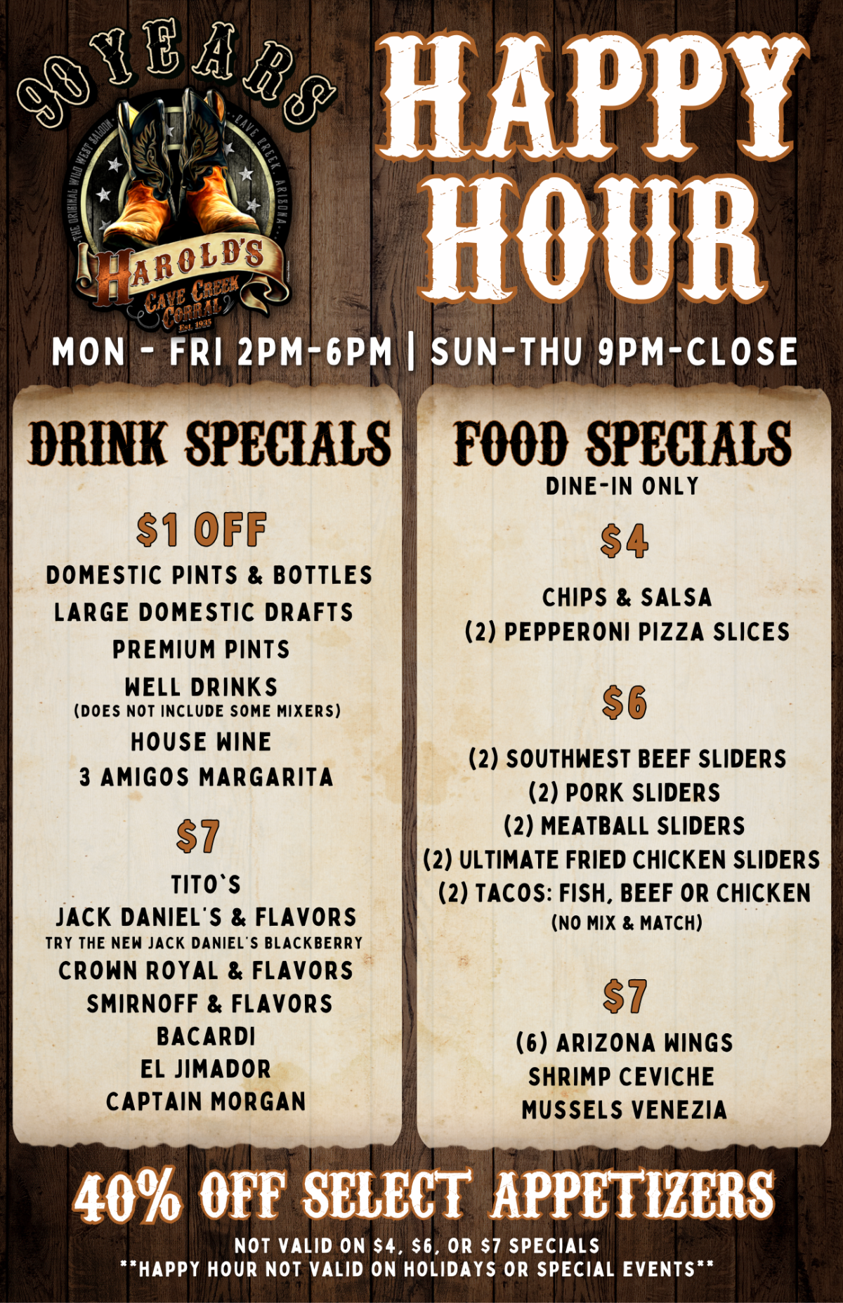 HAPPY HOUR - Harold's Cave Creek Corral
