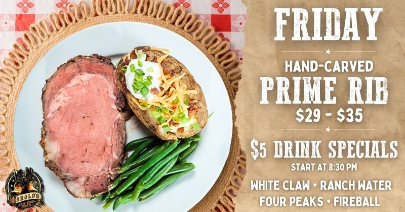 Hand Carved Prime Rib Dinner - Harold's Cave Creek Corral